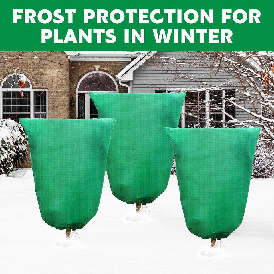 Plant Covers Freeze Protection, Frost Cloth with Zipper Drawstring ...