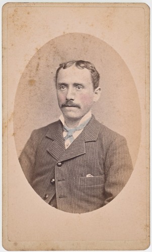 ANTIQUE CDV CIRCA 1870s PENTZ HANDSOME MAN WITH MUSTACHE HAND-TINTED ...