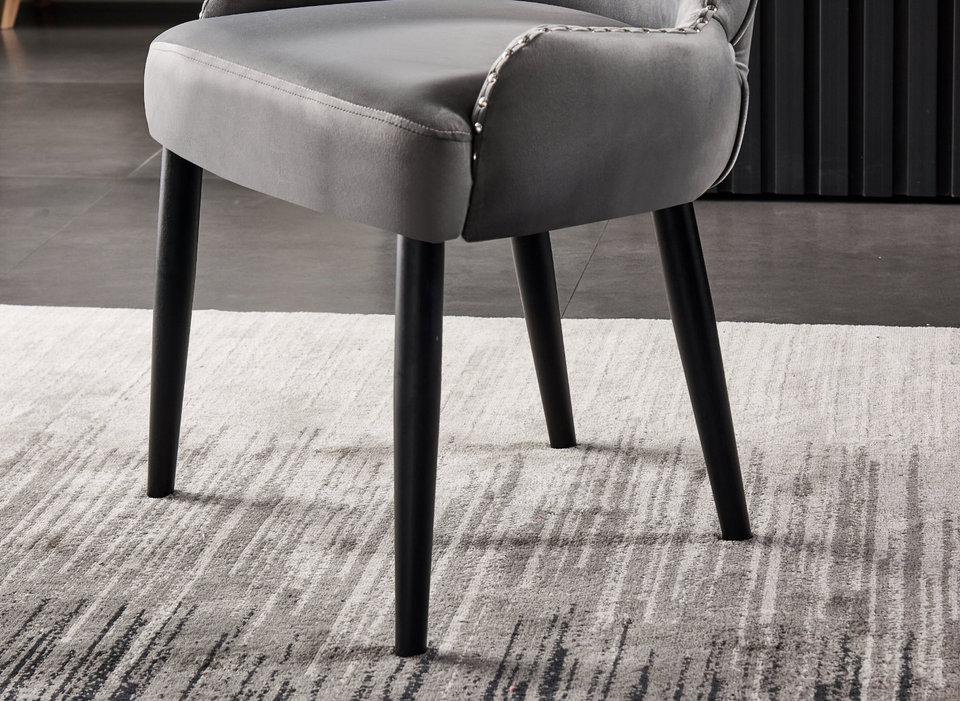 Velvet Padded Dining Chair Accent Designer Chair with/without Arms Set ...