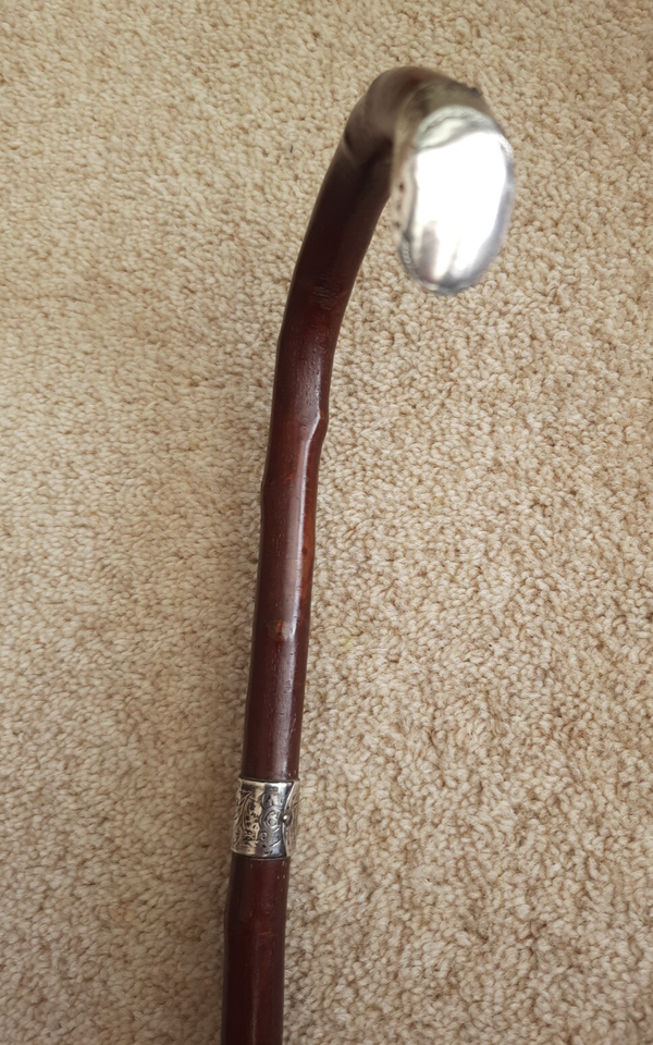 Antique Edwardian Sterling Silver Mounted Walking Cane J Howell & Co ...