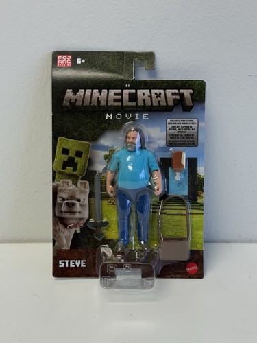 Mattel Minecraft Movie Steve Action Figure & Accessories 4” Toy for ...