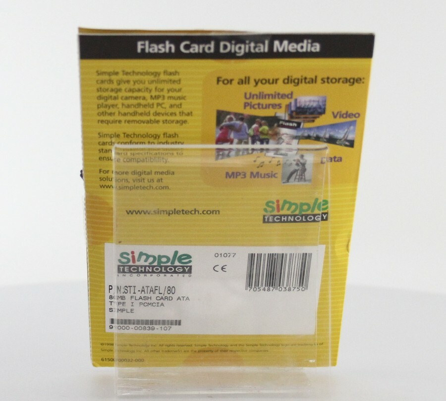 Vintage SimpleTech 80MB ATA Flash PC Card (STI-ATAFL/80) | eBay
