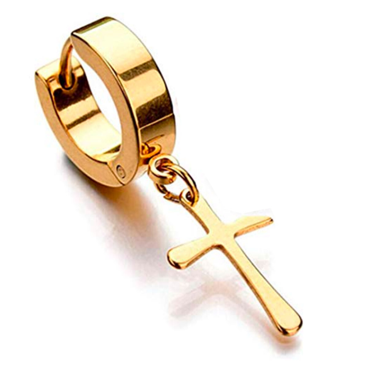 Plain Cross Piercing Hoop Punk Mens Women Titanium Ear Ring Hoop Huggie ...