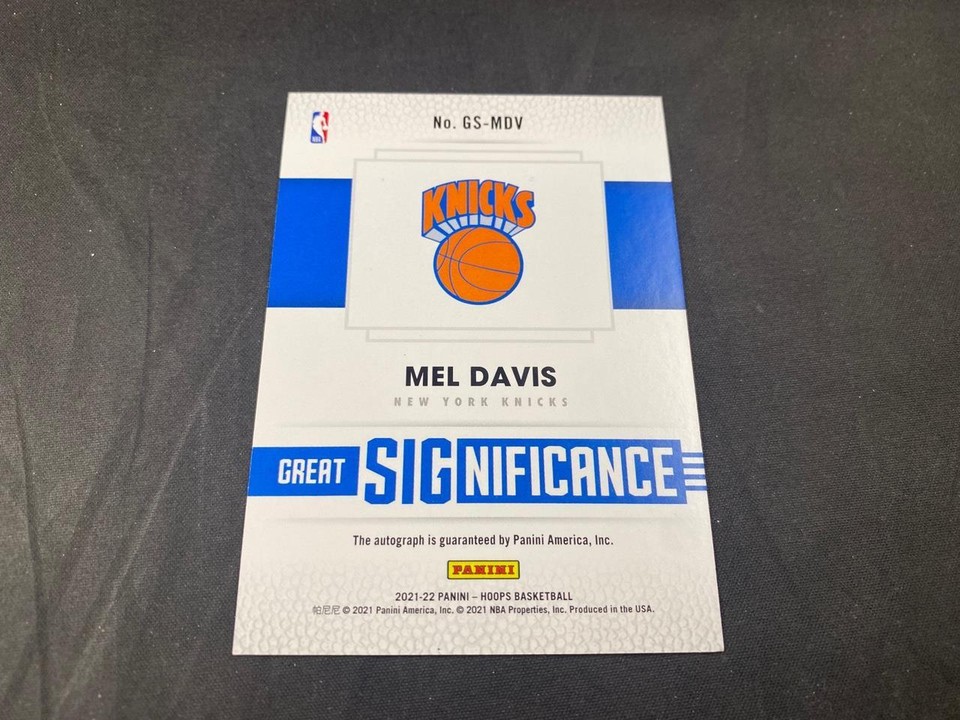 2021-22 PANINI HOOPS BASKETBALL MEL DAVIS GREAT SIGNIFGANCE AUTO KNICKS ...