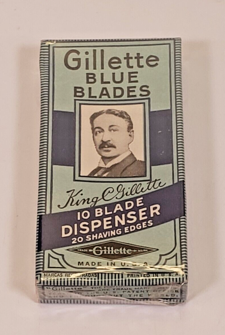 Vintage GILLETTE 10 Blue Razor Blades In Dispenser NOS *5 sealed* | eBay