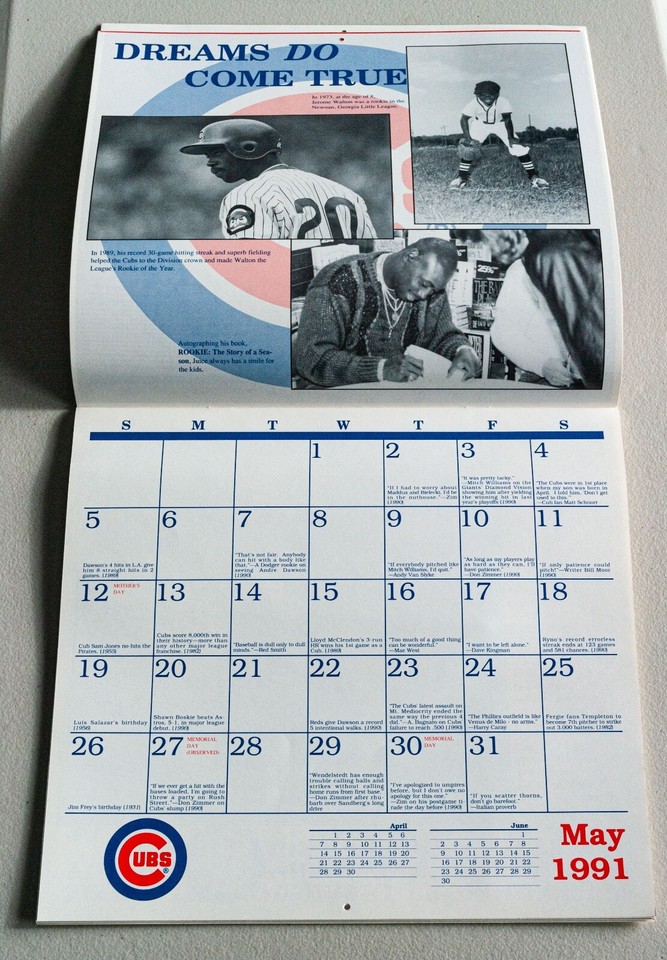 1991 The Cubs Fan’s Calendar – brand new | eBay