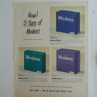 1948 Modess because feminine hygiene sanitary napkins regular Junior ...