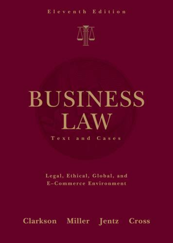 Available Titles CengageNOW Ser.: Business Law : Text and Cases by ...