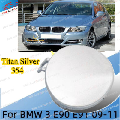 Titan Silver Front Bumper Tow Hook Eye Cover For BMW 3 Series E90 E91 ...