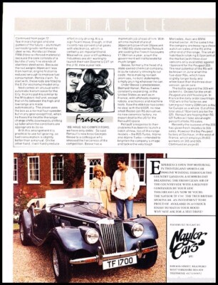 1985 Naylor TF 1700 UK Vintage Advertisement Print Art Car Ad J257 | eBay