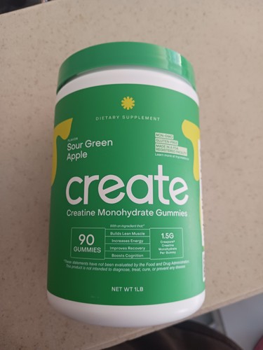 Create Creatine Monohydrate Gummies for Men & Women - (Sour Green Apple ...