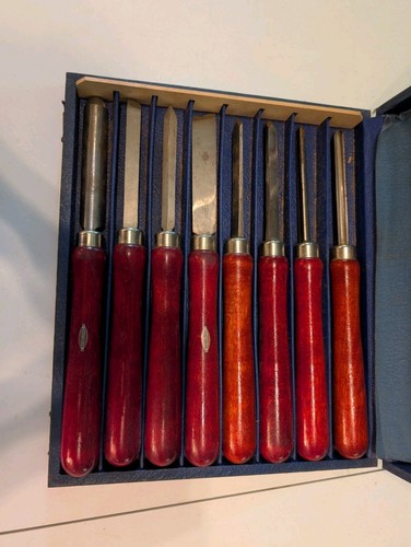 Woodworking Gouges Vintage Lathe Turning Chisel Gouge Set 13" CRAFSTMAN ...