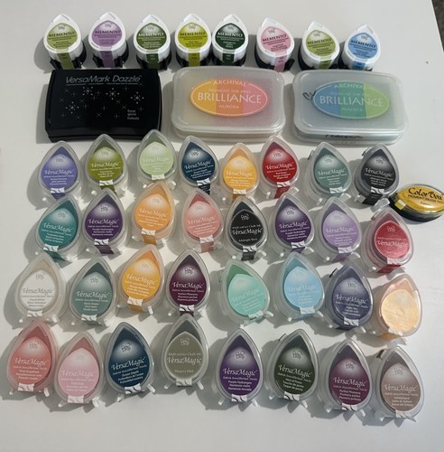 INK PADS Large ASSORTED LOT~Versa magic Chalk Ink,Brilliance,Memento ...