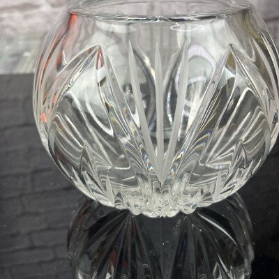 Julia Hand Cut Mouth Blown 24% Lead Crystal Rose Bowl Made inPoland New ...