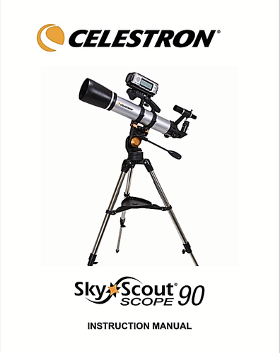 Celestron Sky Scout Scope 90 Telescope INSTRUCTION MANUAL - FREE SHIP ...