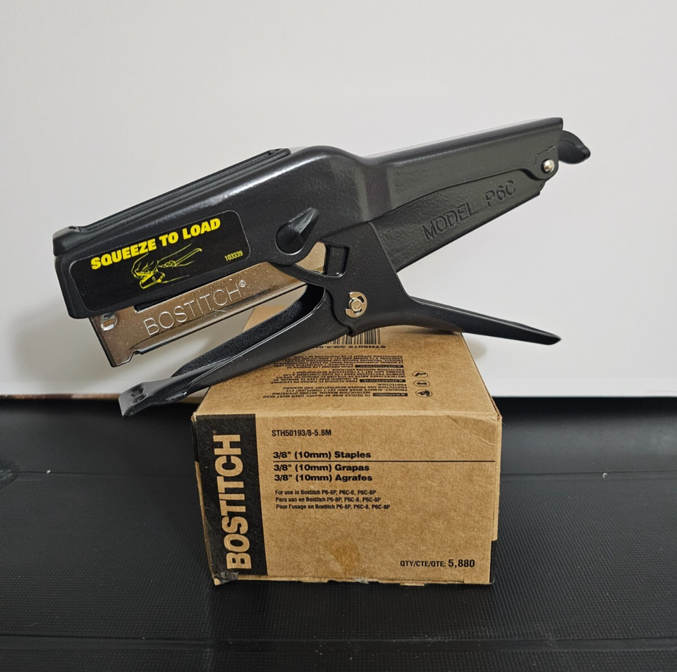 Bostitch P6C-8 Plier Stapler H-308 with Box of 5,800 3/8-5.8M Staples ...