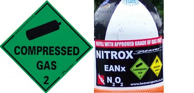 SCUBA labels diving magnetic or sticky decal tank air cylinder BSAC ...