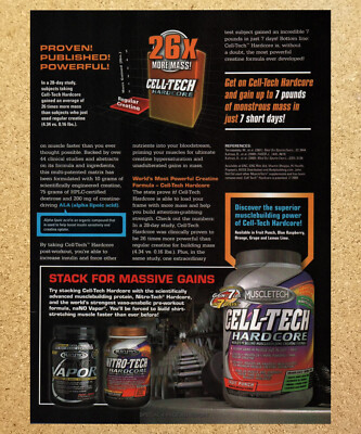 Cell Tech Hardcore Muscletech 26 x Mass - Magazine Print Ads Ephemera ...