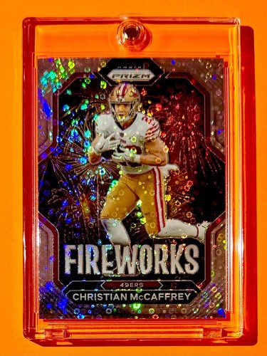 Christian McCaffrey RARE SILVER DISCO REFRACTOR PANINI PRIZM FIREWORKS ...