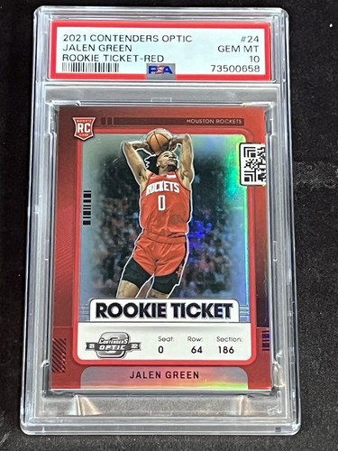 2021 Jalen Green Panini Contenders Optic Rookie Ticket Red Prizm PSA 10 ...