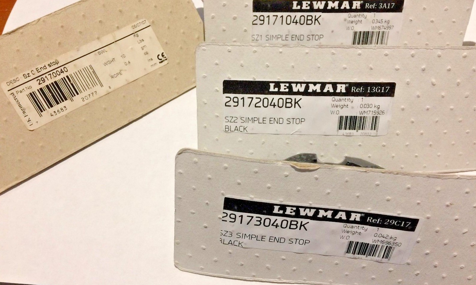 LEWMAR Simple Track End stop stops for Tee, Ocean or NTR Track Location ...