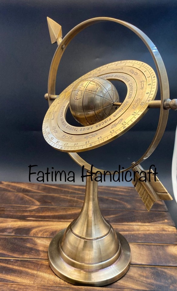 Engraved Globe Brass Antique Armillary Sphere with Arrow Nautical ...