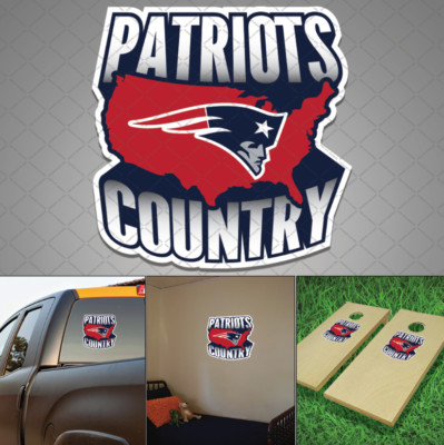 New England Patriots Country Sticker Decal Vinyl Football Car Wall ...