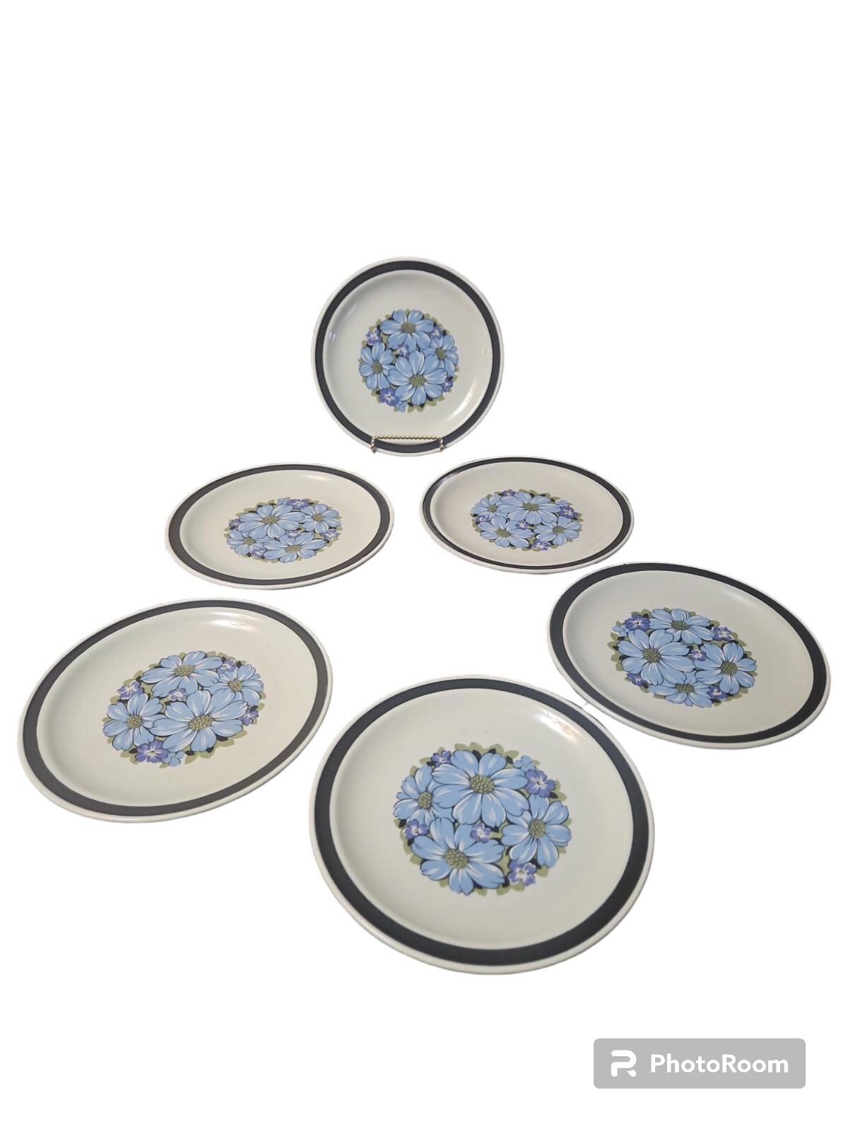 Designer's Collection Vintage Set Of 6 Hand Decorated Blue Shasta Japan ...