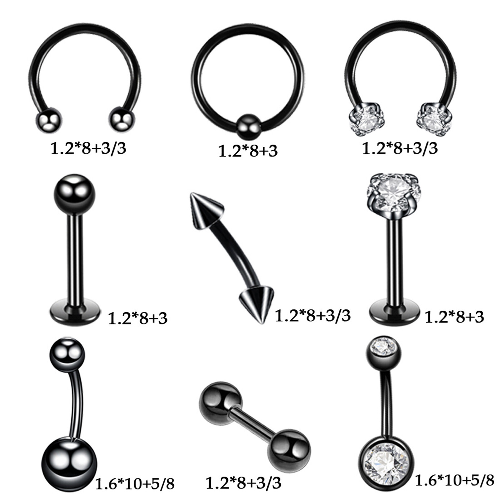 47PCS Stainless Steel Piercing Tool Kit Set Lip Nose G1N7 | eBay