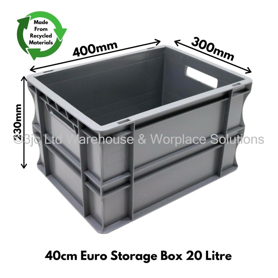 NEW Stacking Heavy Duty Commercial Type Plastic Euro Storage Box Boxes ...