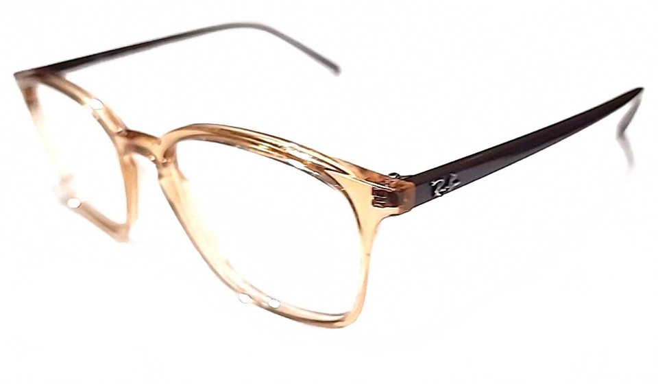 Ray Ban RB7185 5940 Honey Brown Square Eyeglasses Frame 52-18 145 | eBay