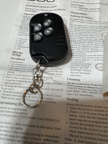 TYCO DSC PowerG 2Way Wireless 4-Button Panic, Key Fob PG9939 | eBay