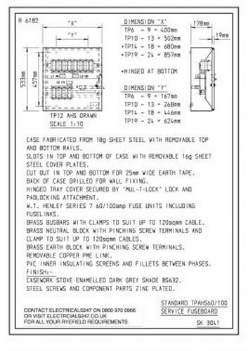 RYEFIELD TPN 9 Way Board 60A Fuse Units TP9AHS60 | eBay UK