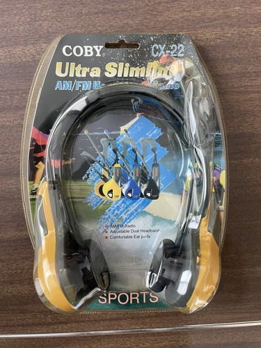 Coby CX-22 Ultra Slim Line Am/Fm Headphone Radio New Old Stock | eBay