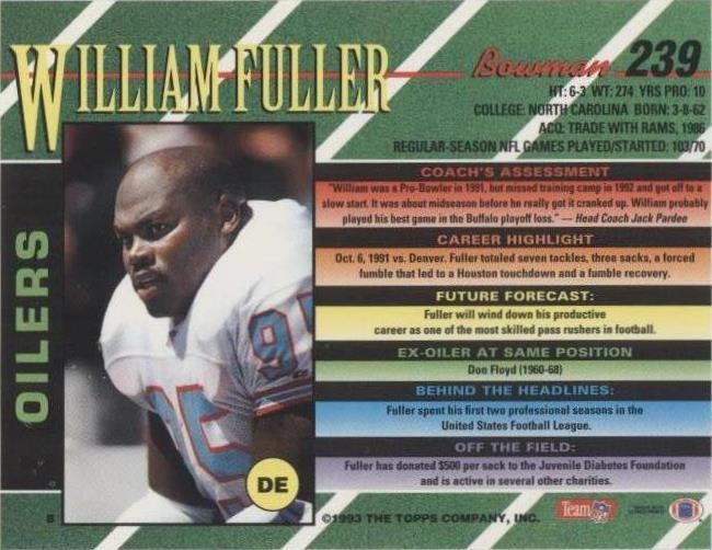 1993 Bowman William Fuller #239 for sale | eBay