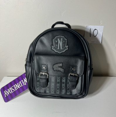 Wednesday Addams Family Nevermore Academy 17" Black Backpack Bag NWT | eBay