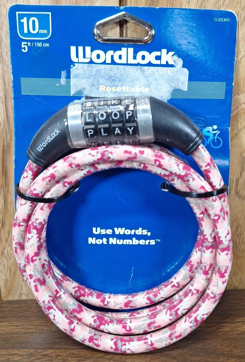 Wordlock Four-Letter Combination Bicycle Lock Cable for sale online | eBay