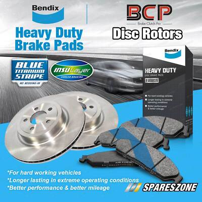 Front BCP Disc Rotors + Bendix HD Brake Pads for Volkswagen Crafter 30 ...