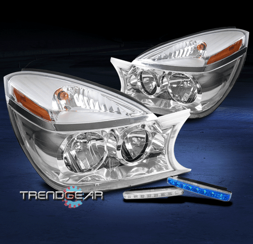 FOR 2002-2007 BUICK RENDEZVOUS REPLACMENT CHROME HEADLIGHT W/BLUE LED ...