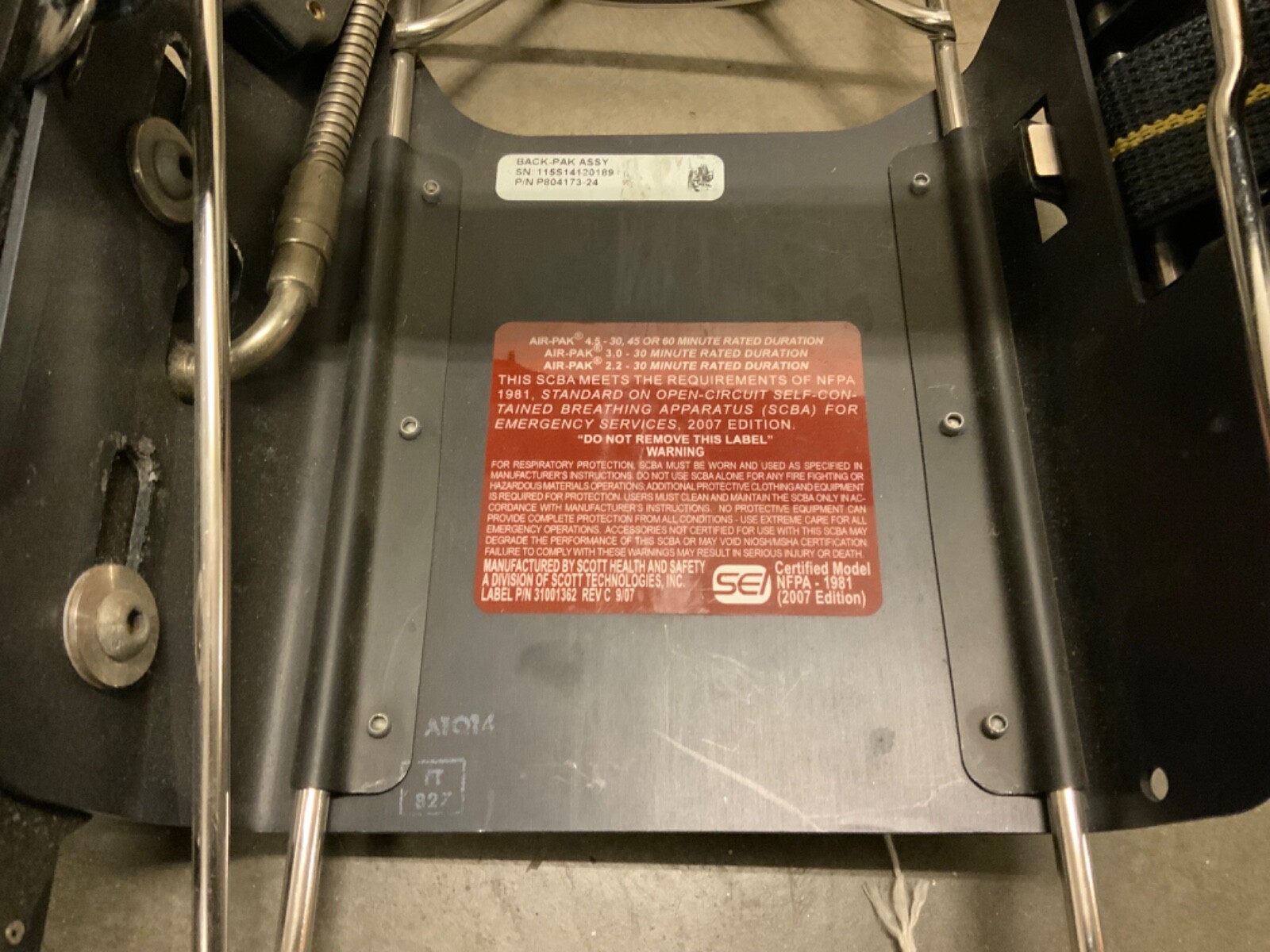 Scott 4.5 4500 PSI SCBA Air Pak Harness with HUD Excellent Condition | eBay