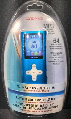 NEW Craig Electronics Blue Metallic 4GB MP3 Plus Video Player 1.8 ...