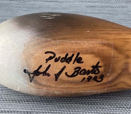 VTG Wooden Carved Puddle Duck Figurine By American Artist John J. Barto ...