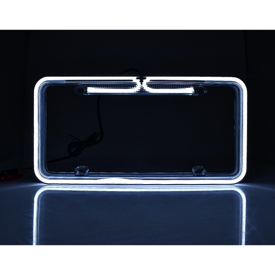 12V Universal White Neon Lamp Tube LED License Plate Frame Light Front ...