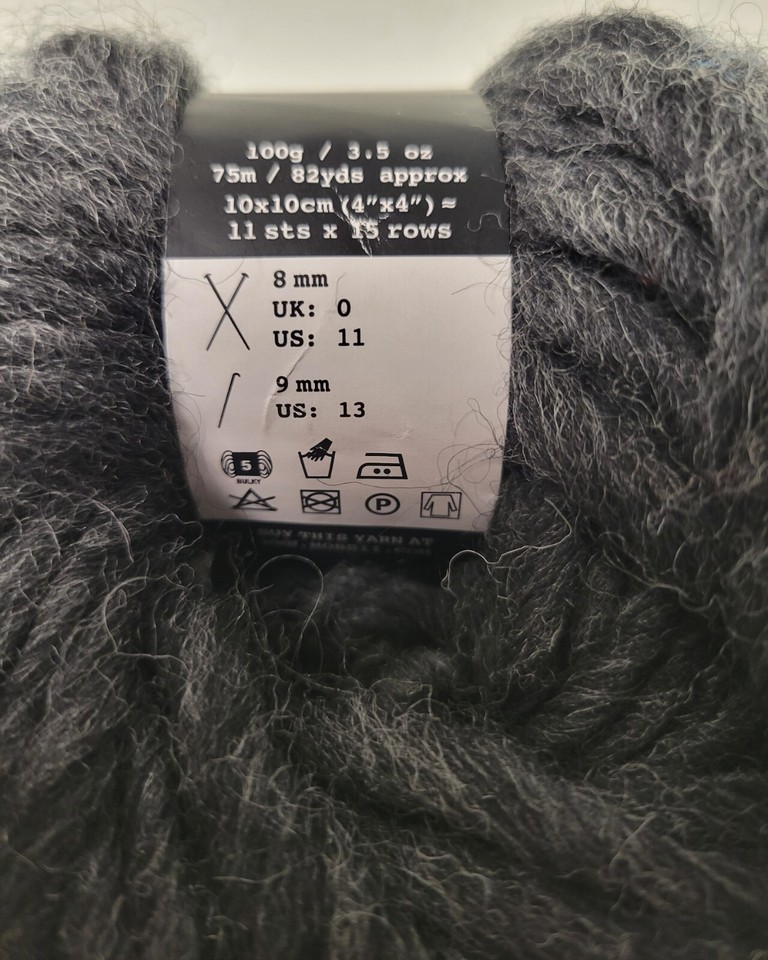 WoolPower Big Happy Sheep Color 03 100g 82yd 100% Wool Chunky Yarn Dark ...