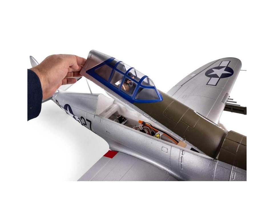 E-flite EFlite P47 P-47 Razorback BNF Basic Electric RC Airplane AS3X ...