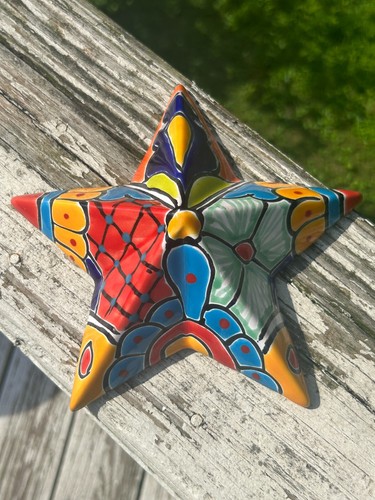 La Estrella Mexican Star Talavera Wall Art 7" Hand Painted Ceramic Z15 ...