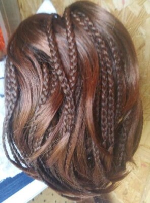 Short Clip In Hair Piece with micro braids NWT color #33TR TRUE RED | eBay