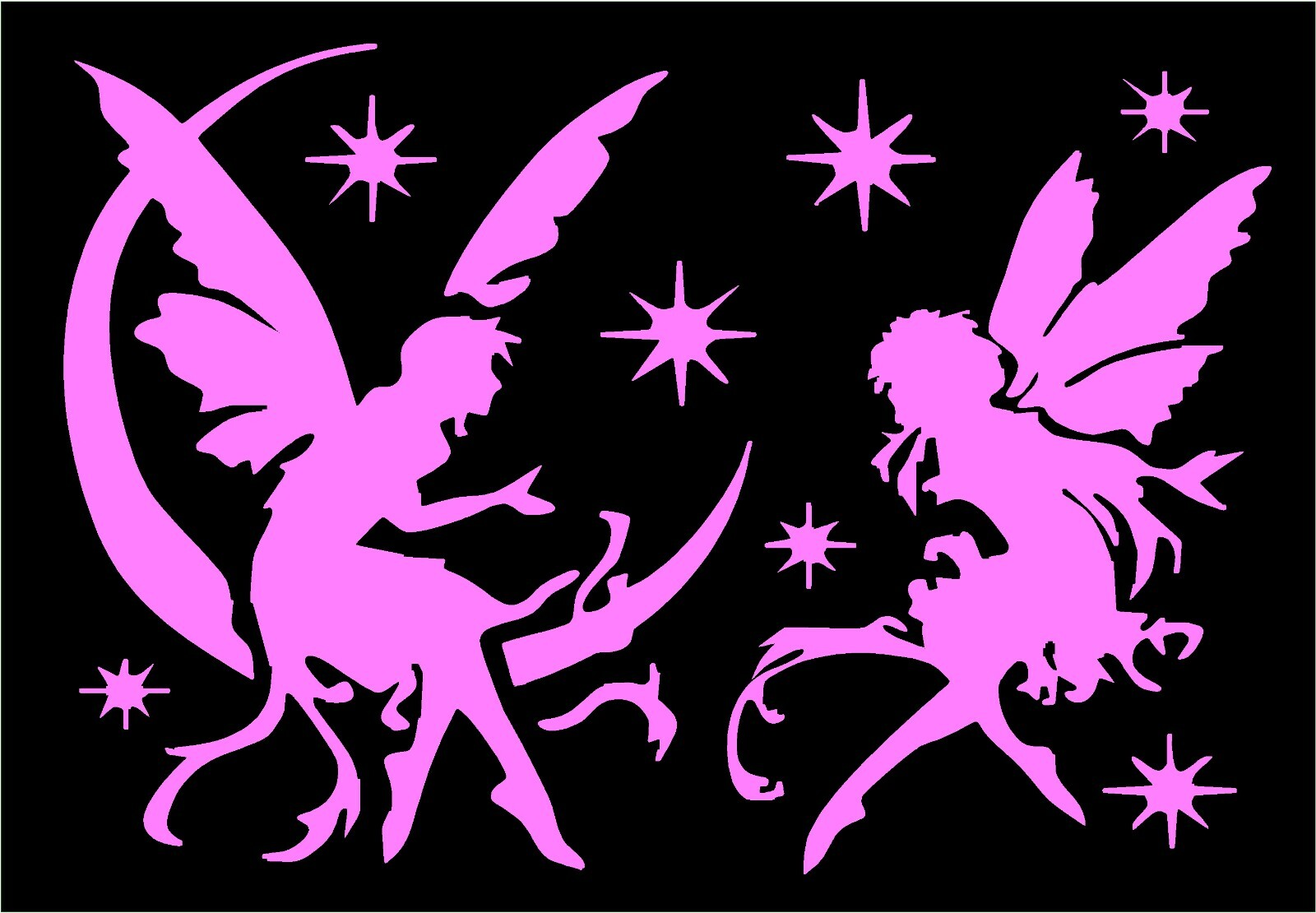 Fairy Decal Pixies Sprites fairies moon stars vinyl window sticker ...