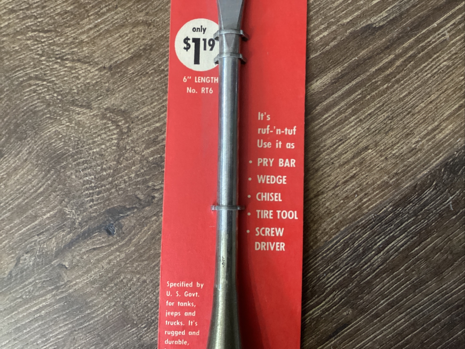 NOS IRWIN RUF N TUF WOOD HANDLE FLAT SCREWDRIVER 6” RARE JEEP MILITARY ...