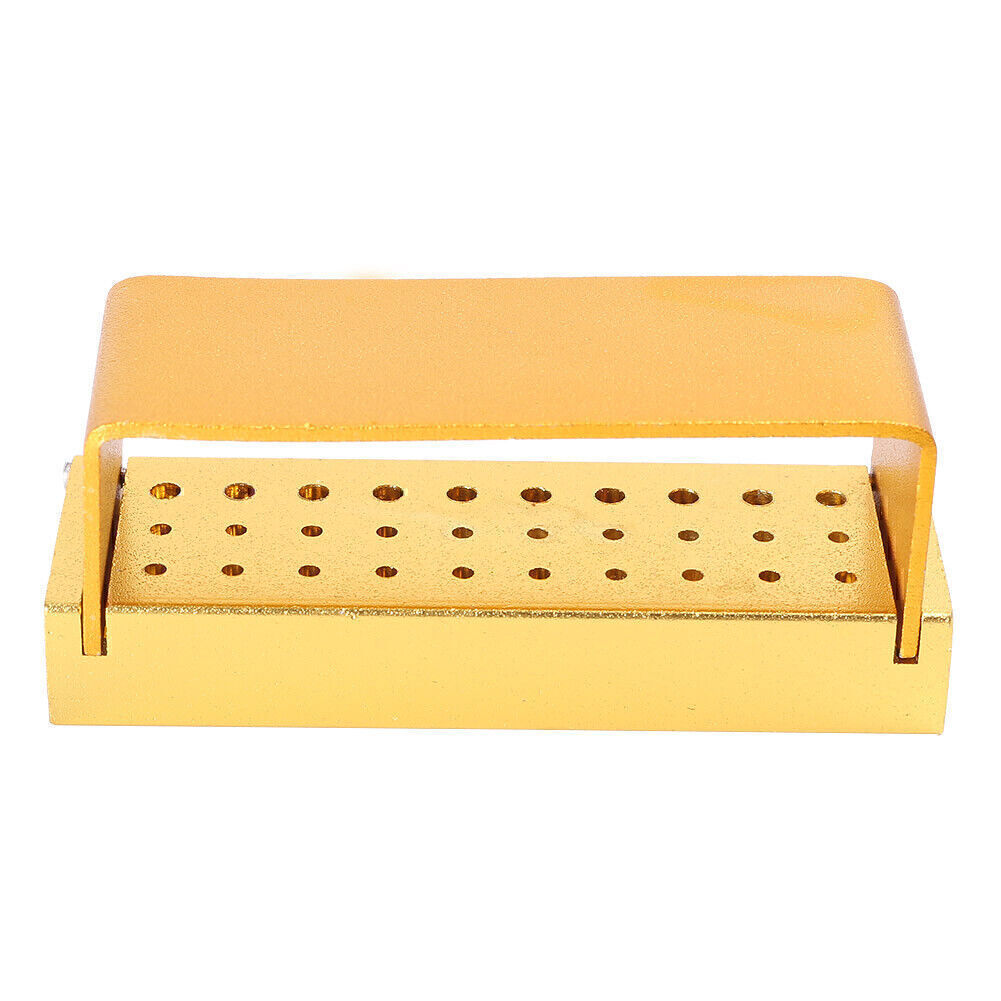 30x Dental Diamond Burs Drill + 1x Gold Disinfection Bur Block High ...